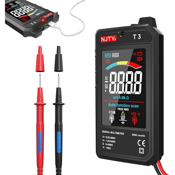 TAOOHU Multimeter, 4000 Counts, Rechargeable Auto-Ranging Digital ...