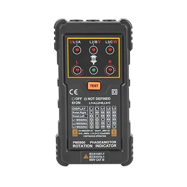 TAOOHU Portable Handheld Three Phase Motor Rotation Indicator Tester ...