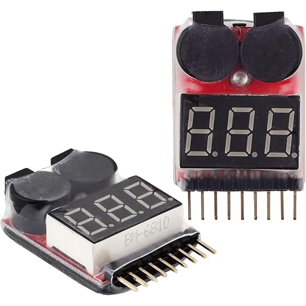 TAOOHU RC 1-8s Lipo Battery Voltage Tester Low Voltage Buzzer Alarm ...