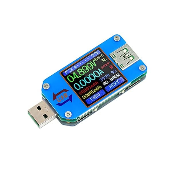 TAOOHU USB Power Meter, DC 4-24V 5A LCD USB A&C Voltage Current Display ...