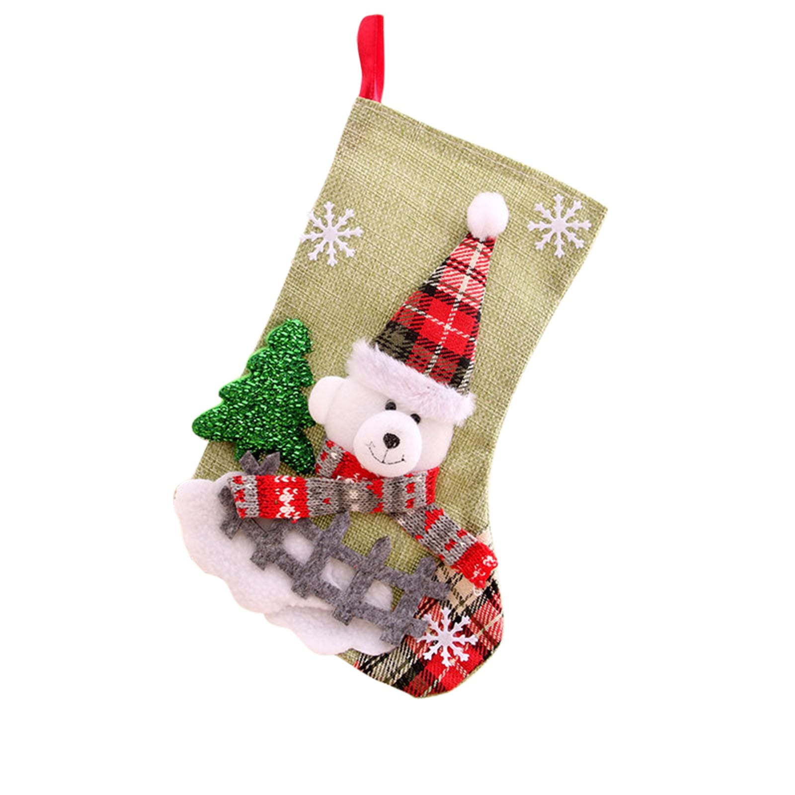 TAOZYAOYE Warehouse Clearance Red 1 pc 9.1 Inch Tall Christmas Stockings New Year Christmas ...