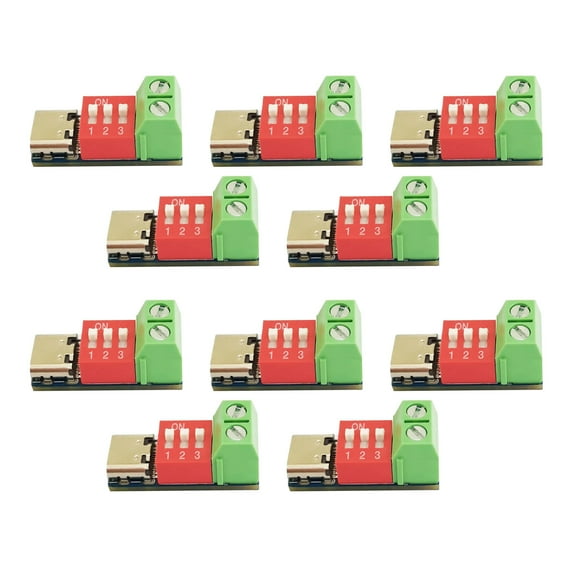 TAPDRA 10pcs USB Type-C PD Decoy Module Adjustable Voltage 100W Max PD3.0 2.0 BC1.2 4V-22V Input ...