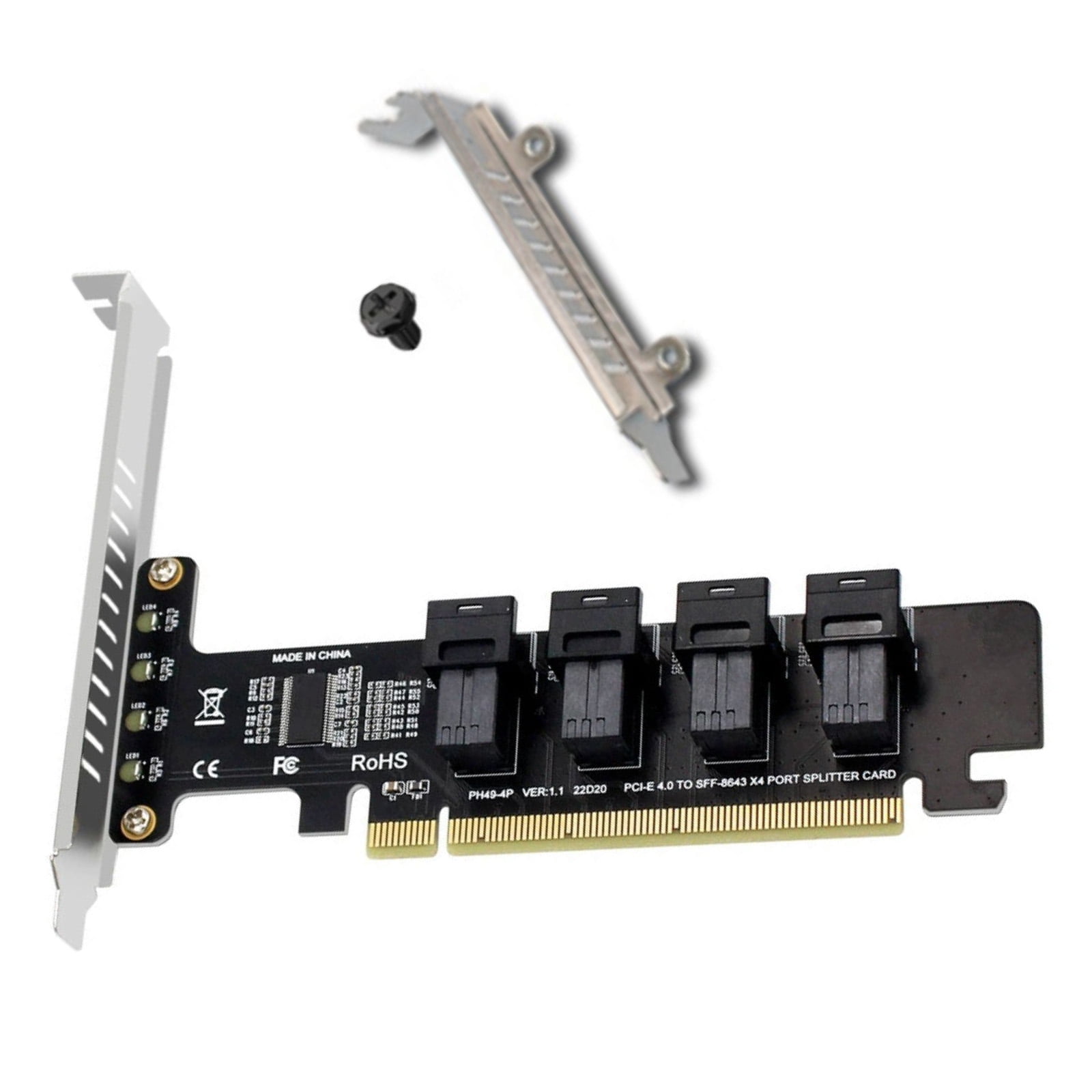 TAPDRA 4 Port U.2 NVMe PCIe 4.0 Split Card SFF 8643 PCI-e X4 X8 X16 for ...