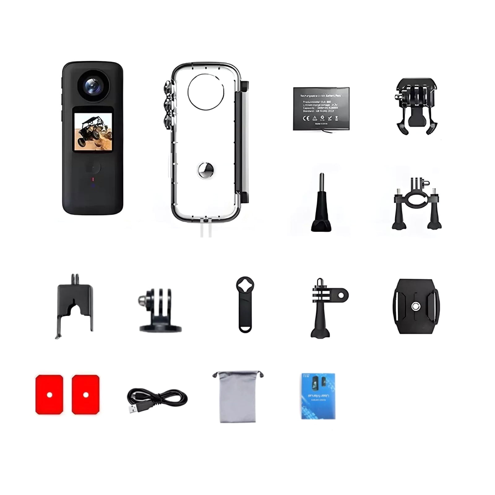 TAPDRA 4K Action Cam WiFi Dual Screen Waterproof 30M 120 Min Battery ...