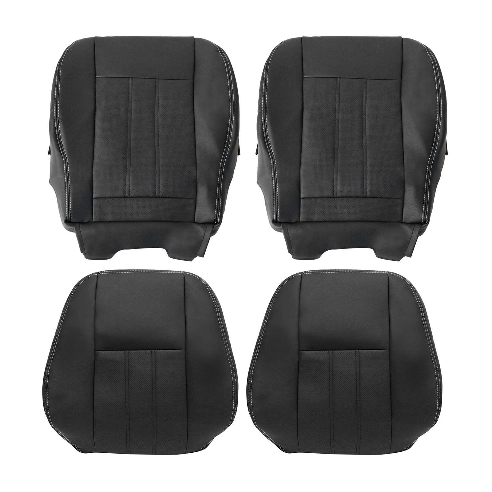 TAPDRA 4x Factory-Specs Black Leather Seat Cover for Chrysler Town ...