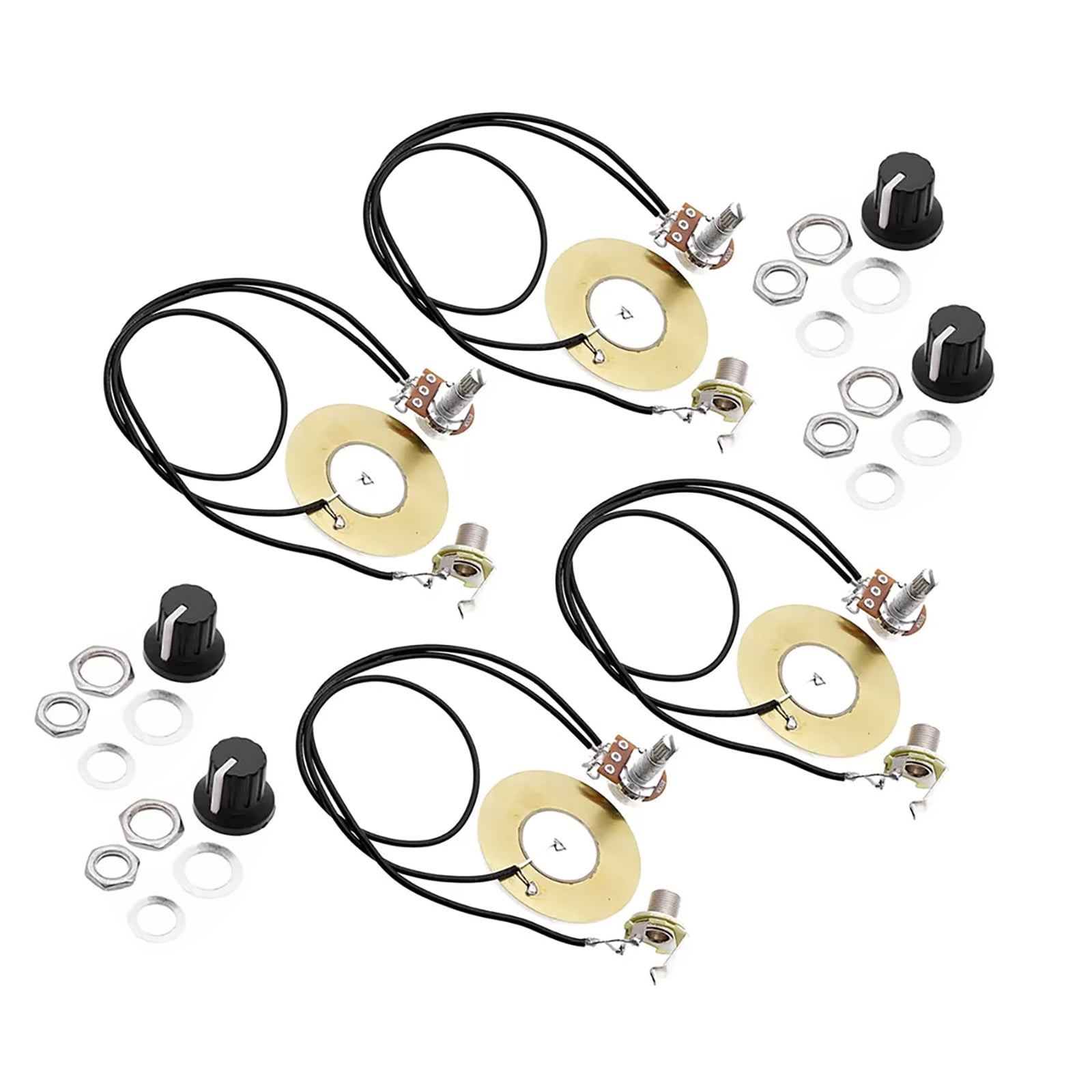 TAPDRA 50mm Disc Piezo Transducer Pickup 4 Pack Prewired Easy Install ...