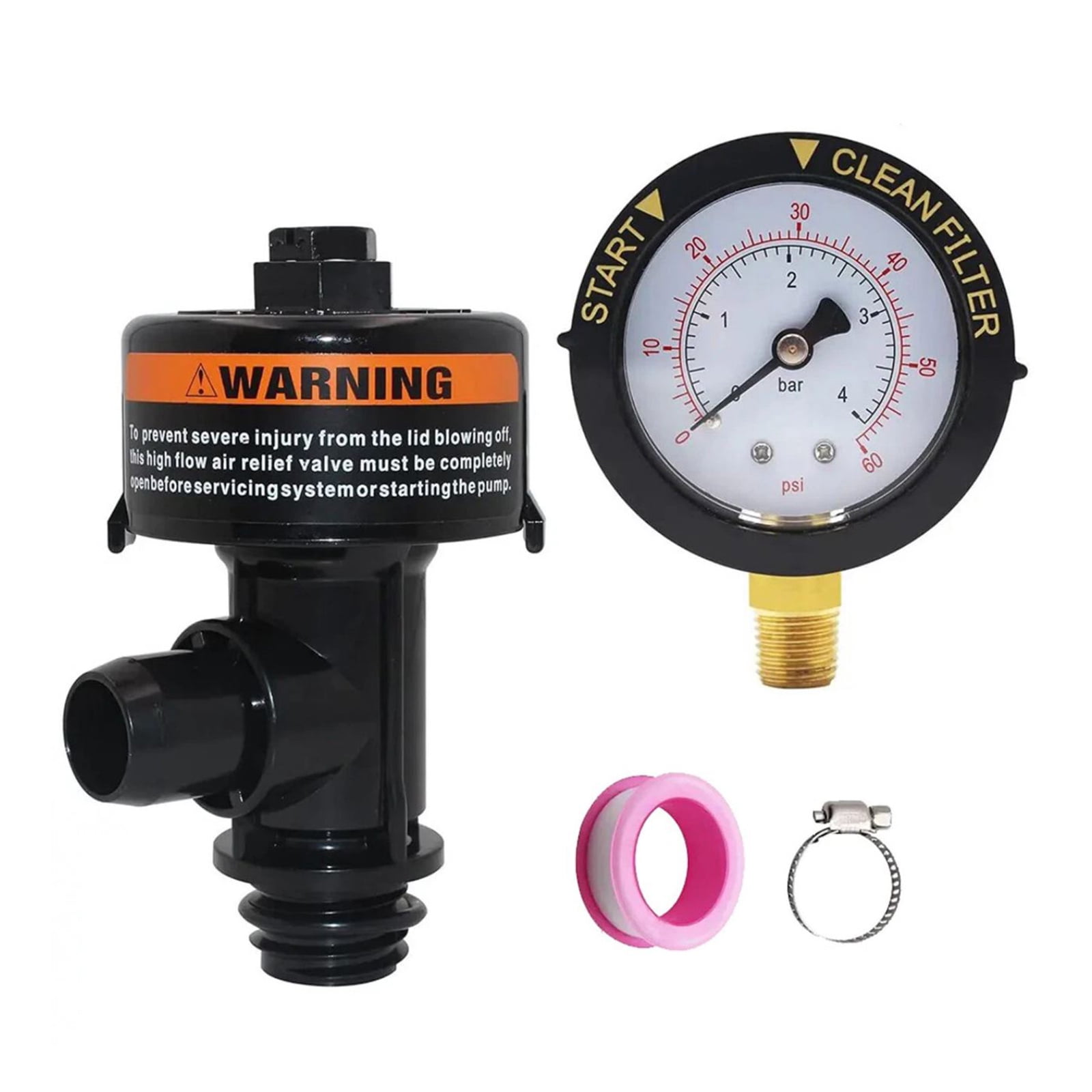 TAPDRA Air Relief Valve Kit 0-60 PSI for Pool Filters Clean Clear Sta ...