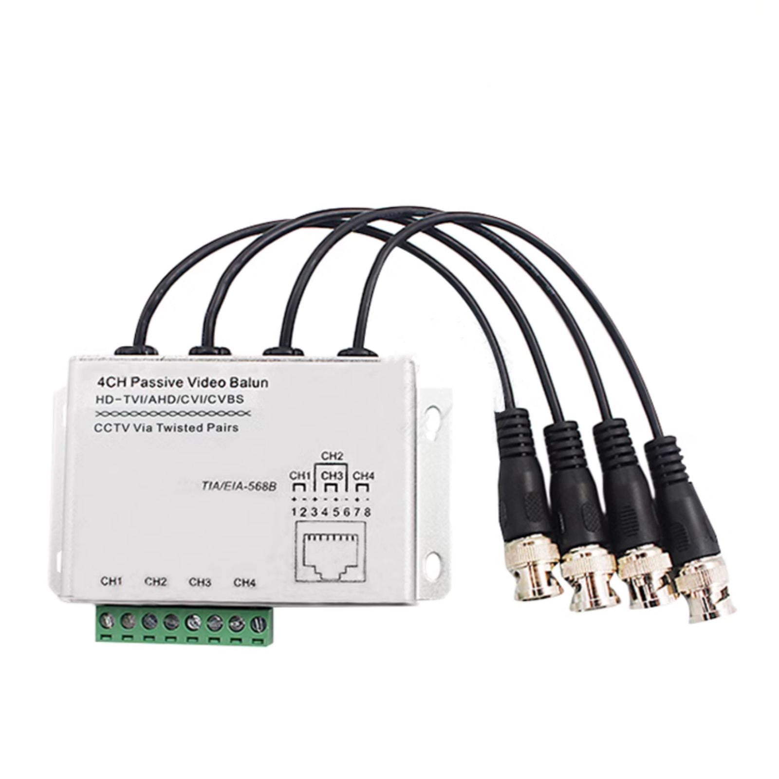 TAPDRA Brand New 4 Channel Video Balun Converter for CCTV Systems with ...
