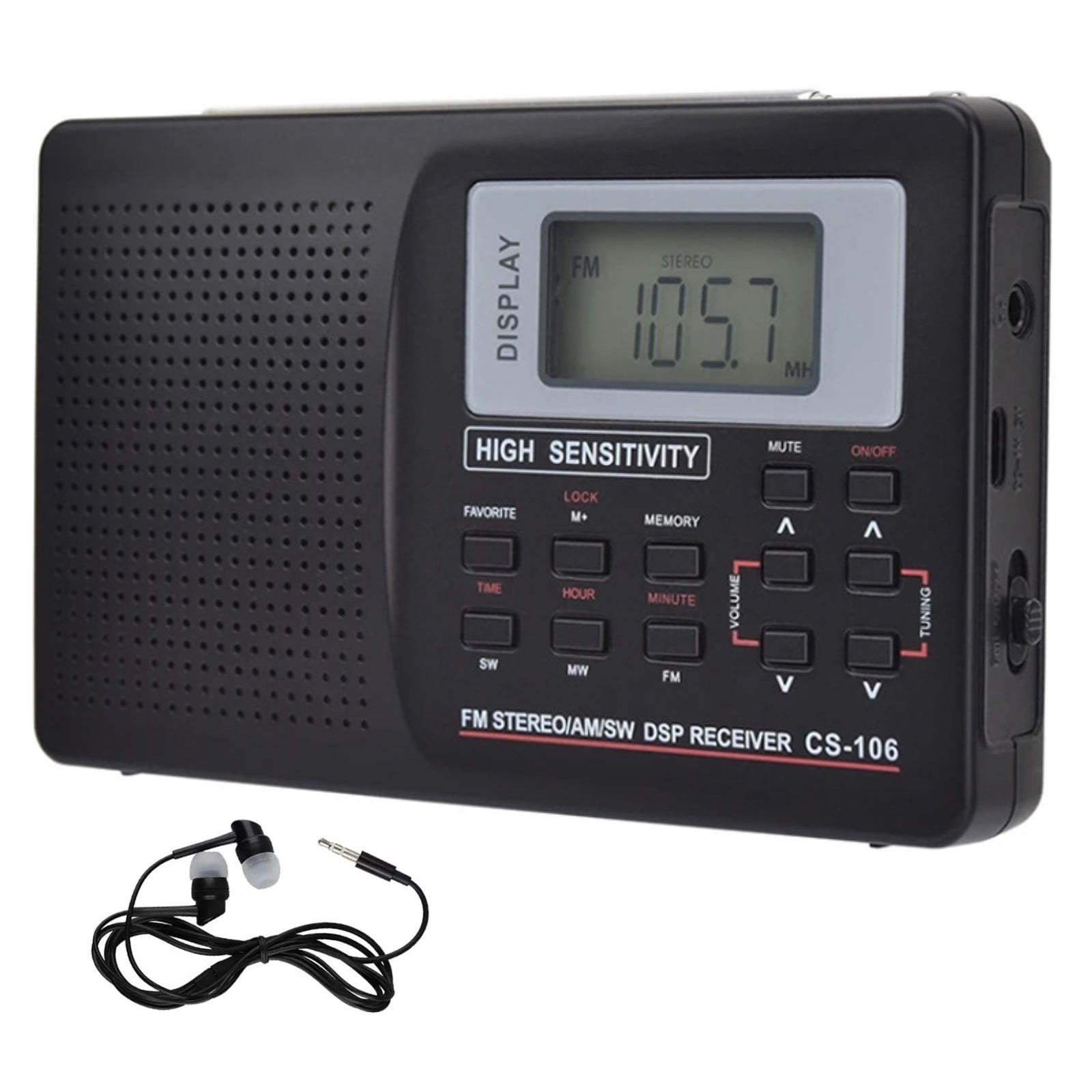 TAPDRA CS-106 Portable Full Band Radio FM AM SW MW LW TV Stereo Alarm ...
