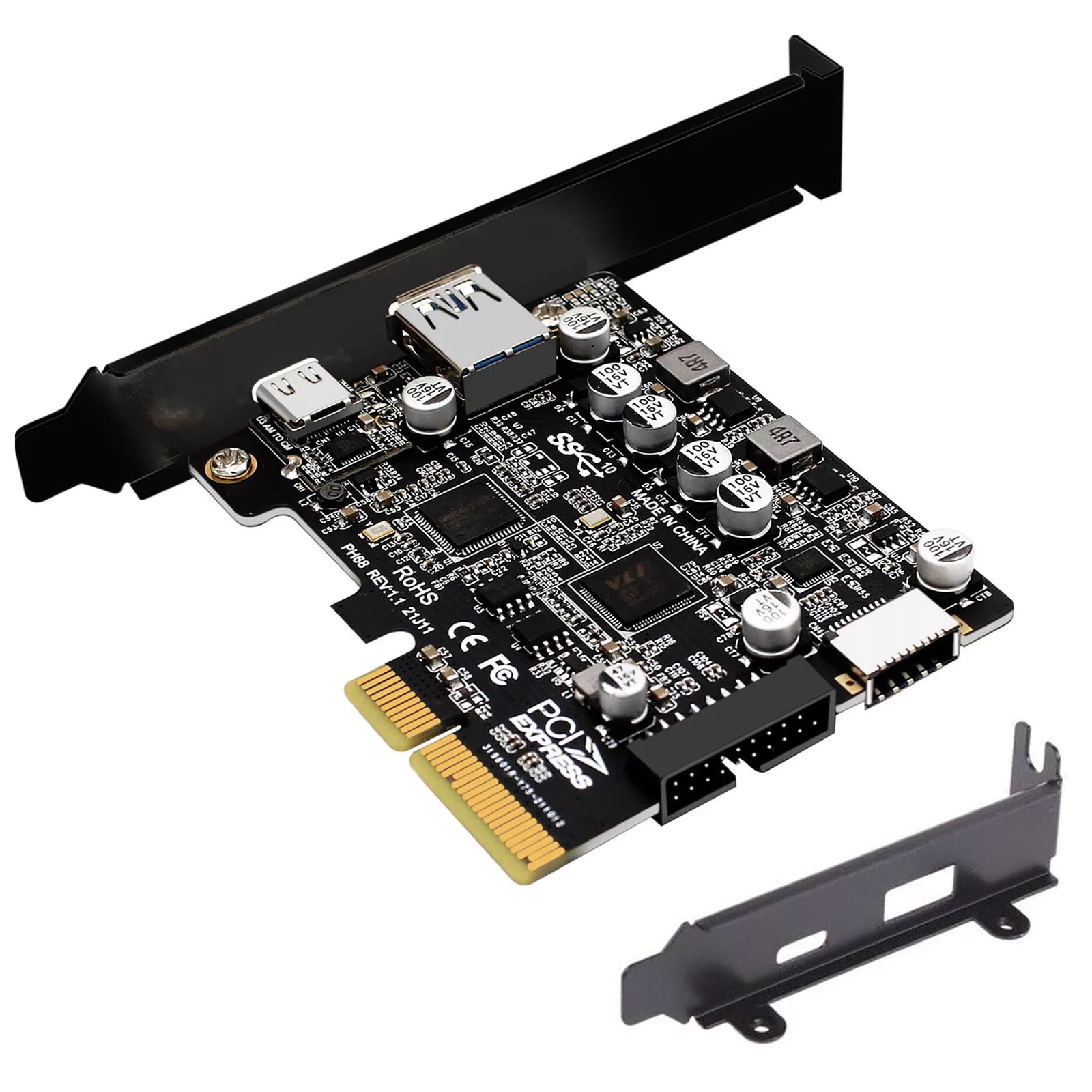 TAPDRA PCIe 3.0 to USB 3.2 Gen2 Expansion Card 10Gbps Type-A Type-C ...