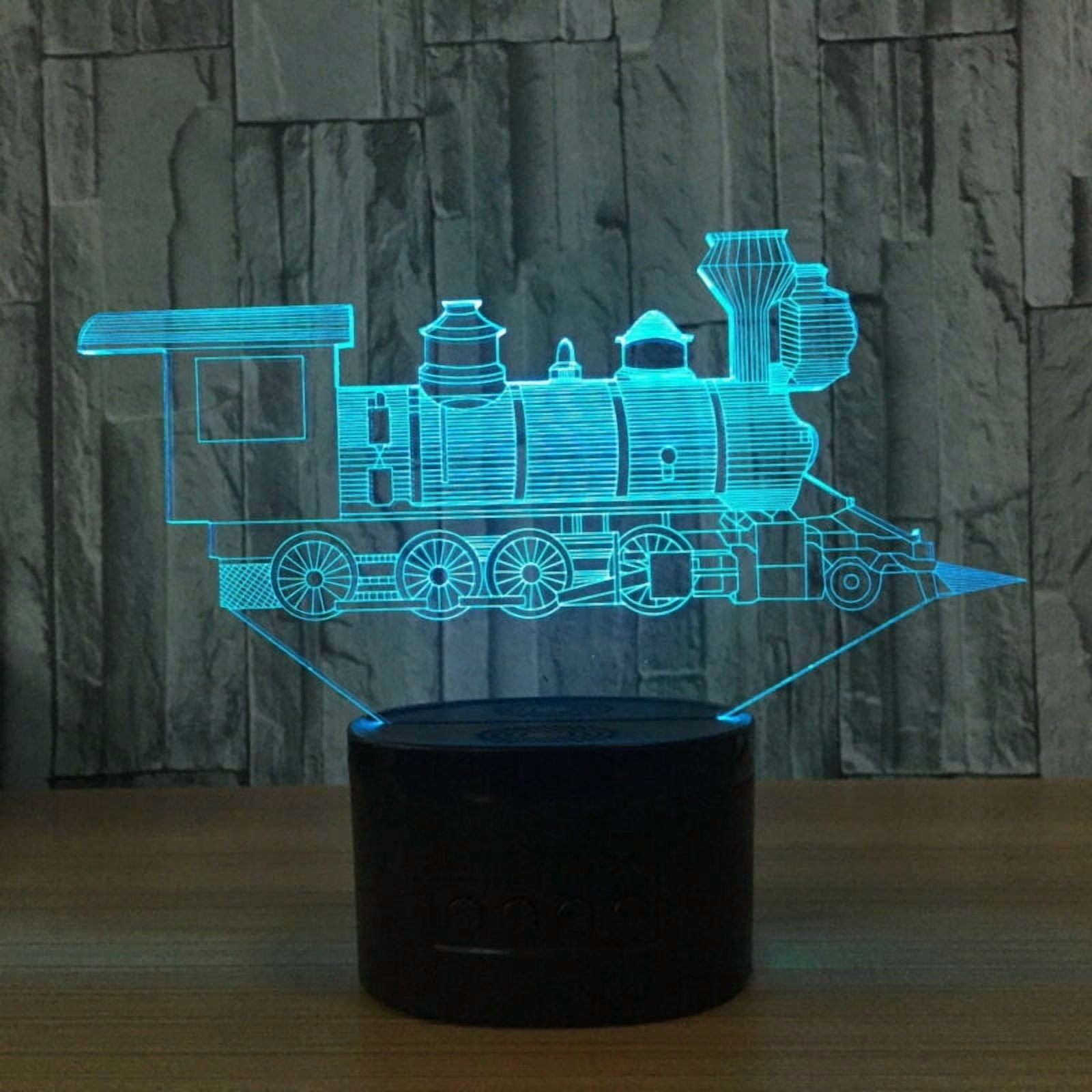 TAPDRA Part Colourful Train Model LED 7 Color 3D illusion LED Figure ...