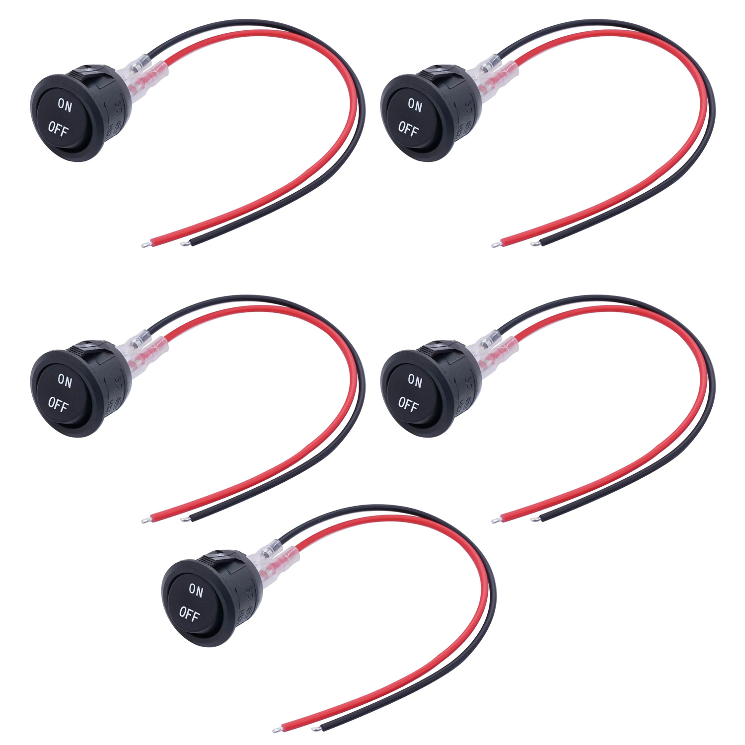 TAPDRA Rocker Switch Round ON OFF 125V 10A 250V 6A Panel Mount Keyhole ...