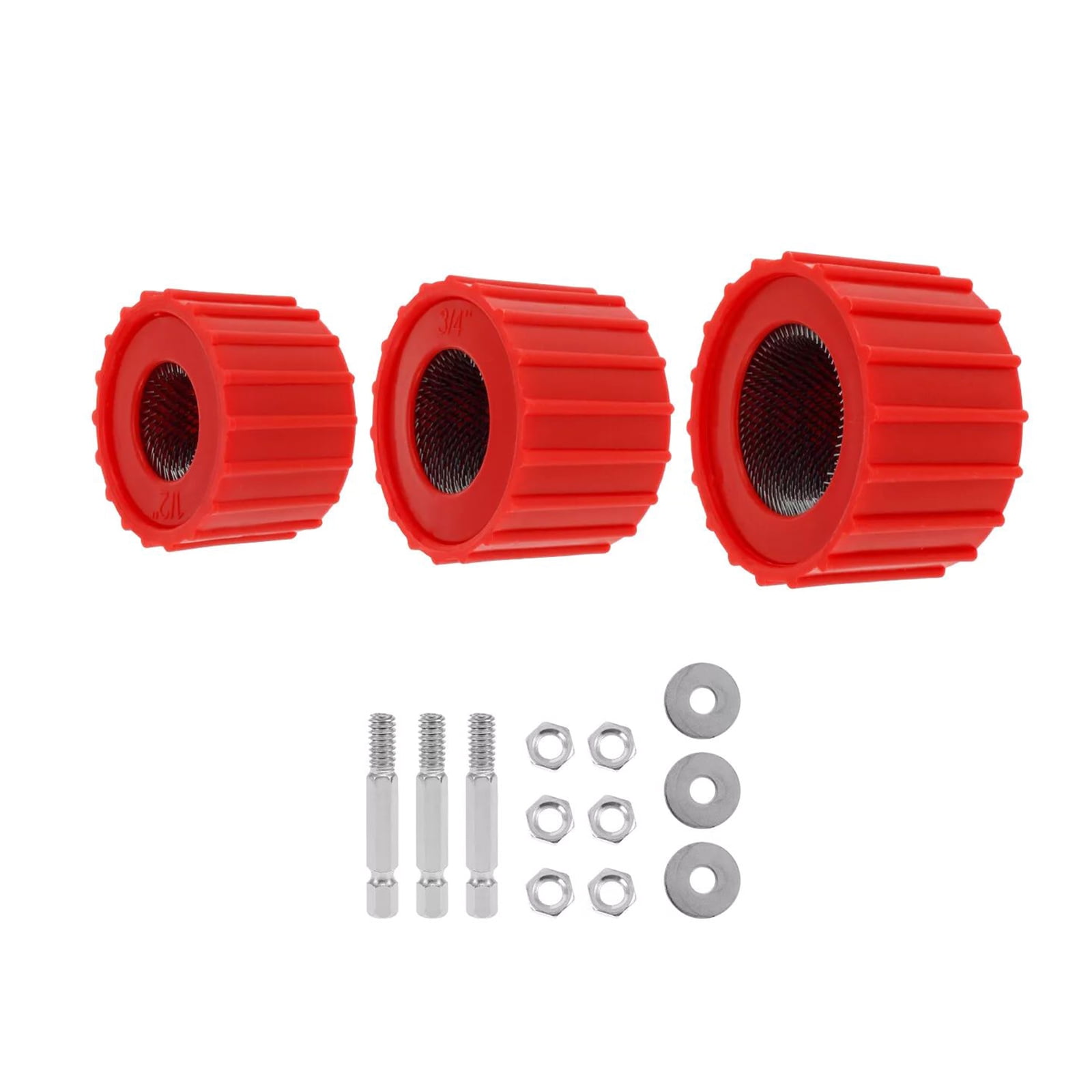 TAPDRA Store 3 Pcs Copper Pipe Cleaner Brush Set 1/2 3/4 1Inch Hex ...