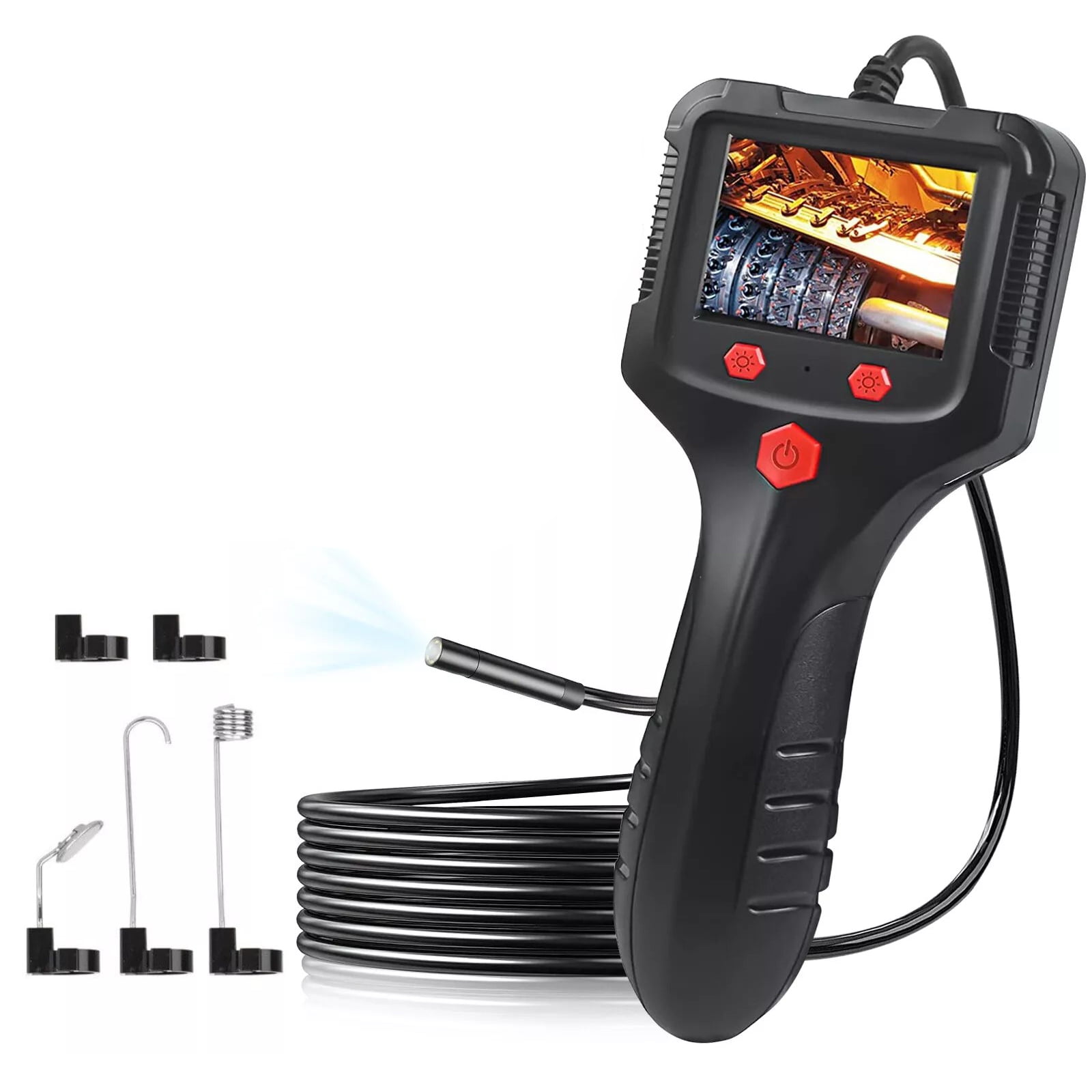 TAPDRA Waterproof Borescope 2.4” IPS 1080P Endoscope 8mm 6 LED 6.6ft ...