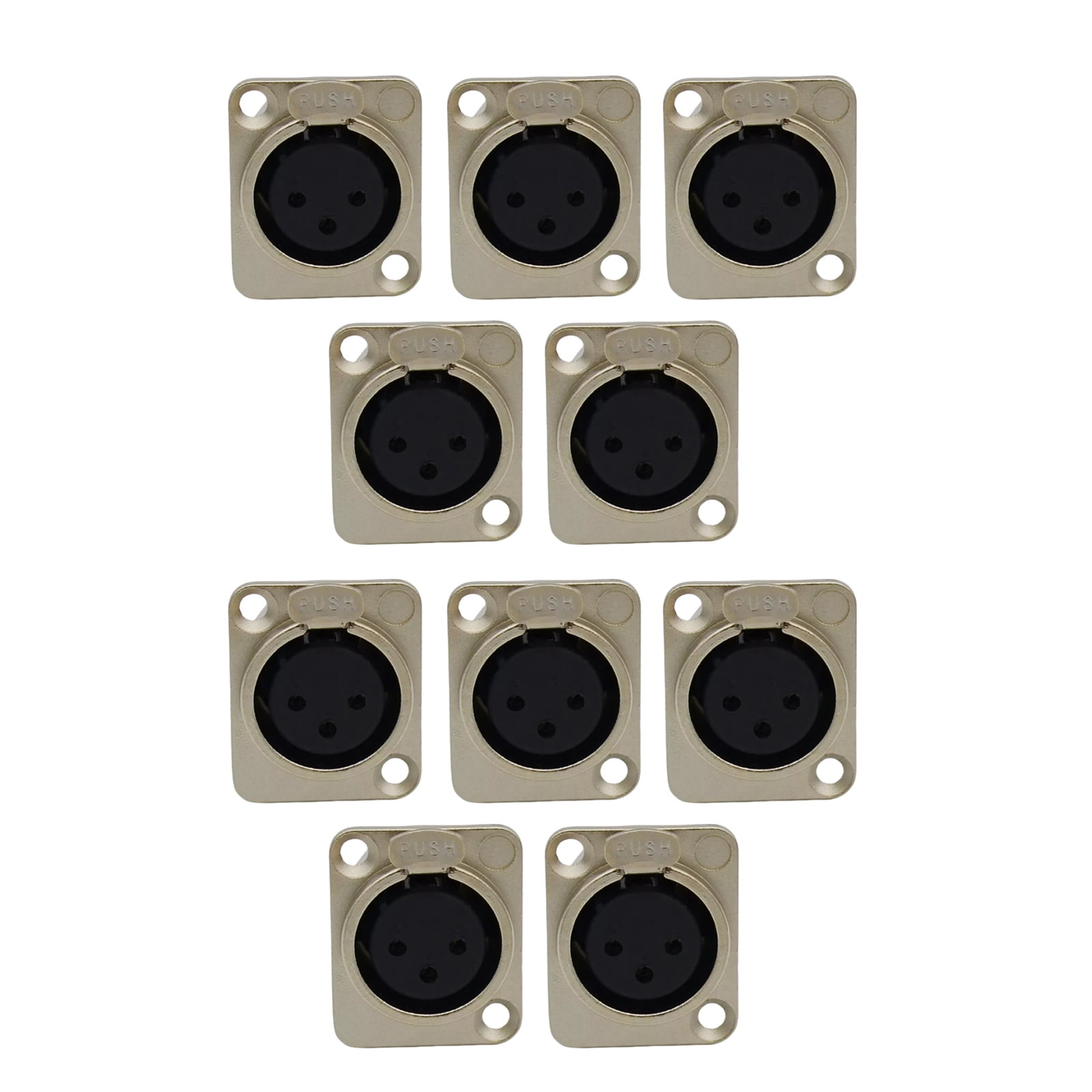 TAPDRA XLR 3-Pin Female Adapter with Latch Lock 10 Pack Secure ...