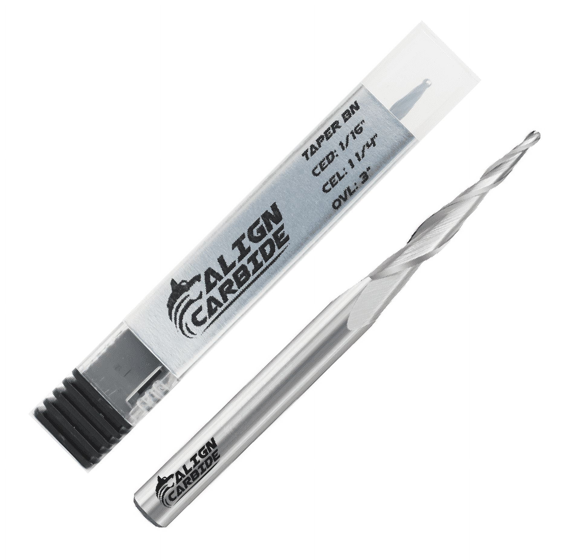 TAPERED BALL NOSE Router Bit, 1/16 Inch Cutting Diameter, 1/4 Inch ...