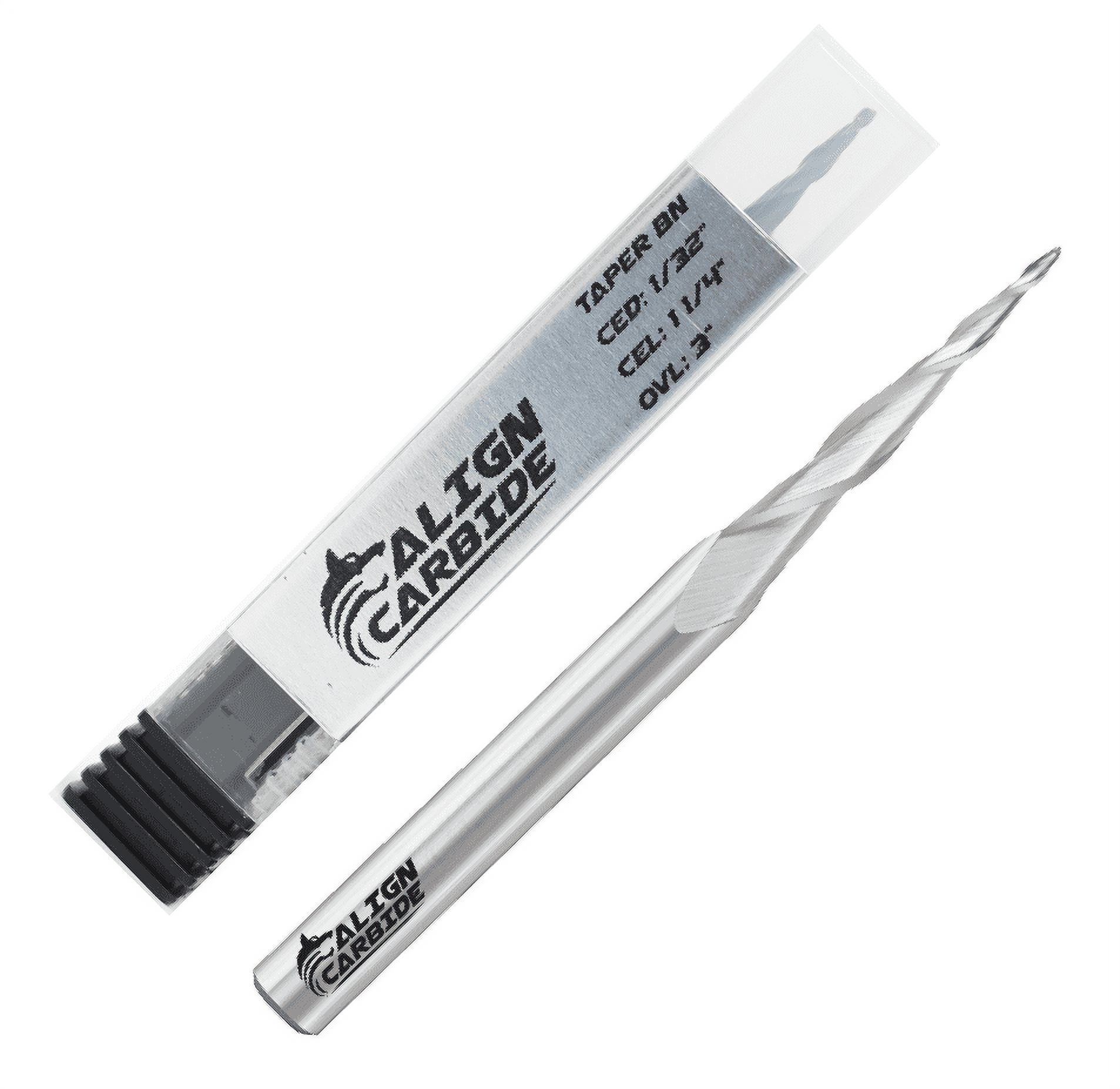 TAPERED BALL NOSE Router Bit, 1/32 Inch Cutting Diameter, 1/4 Inch ...