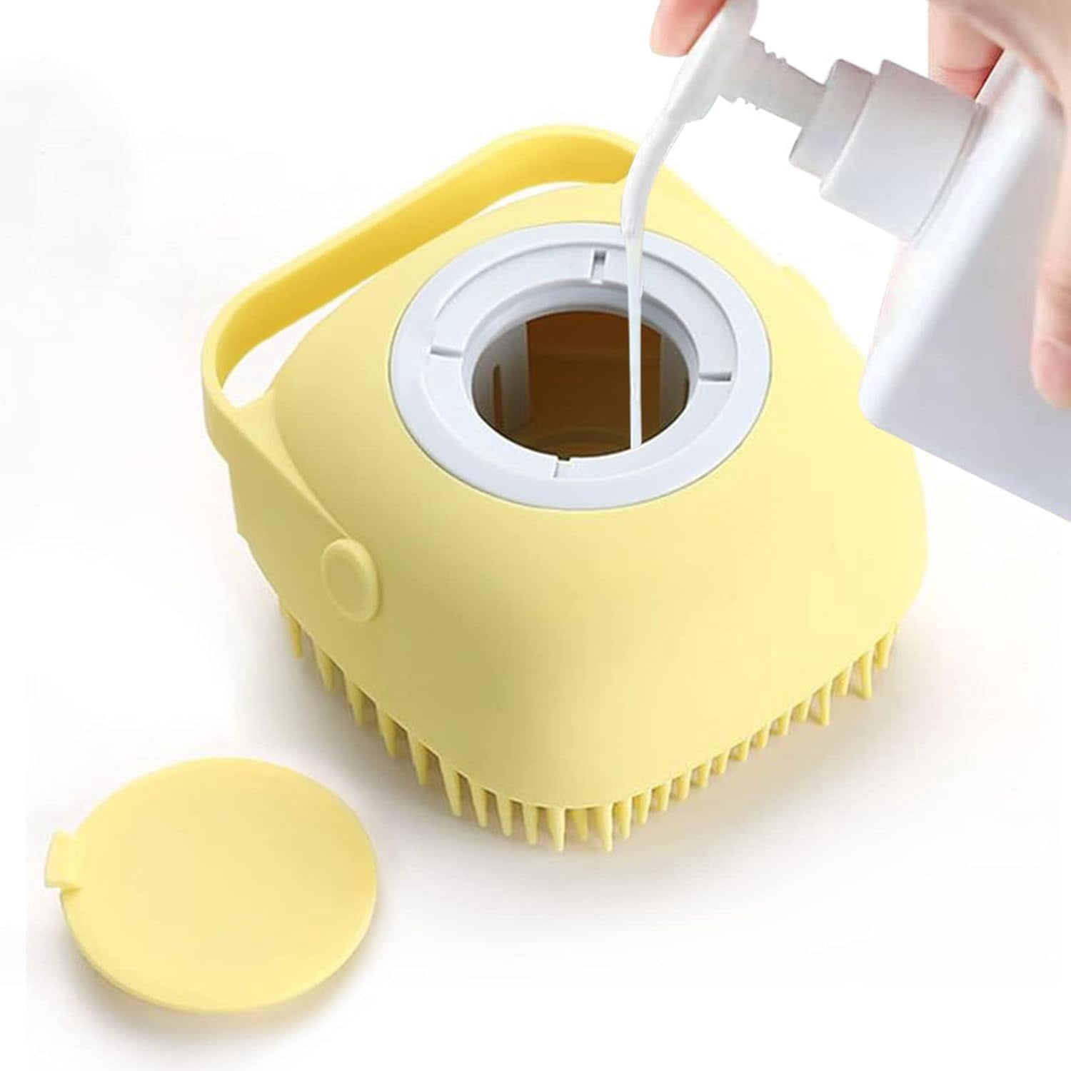 TAPUJI Body Scrubber with Soap Dispenser Brush Silicone Exfoliating ...