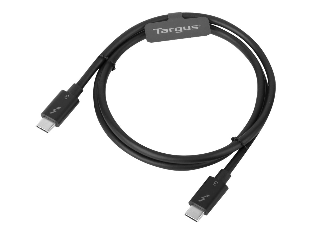 TARGUS ACC1128GLX, 0.8M 40GBPS BLK USBC MALE TO USBC MALE THUNDERBOLT3 ...