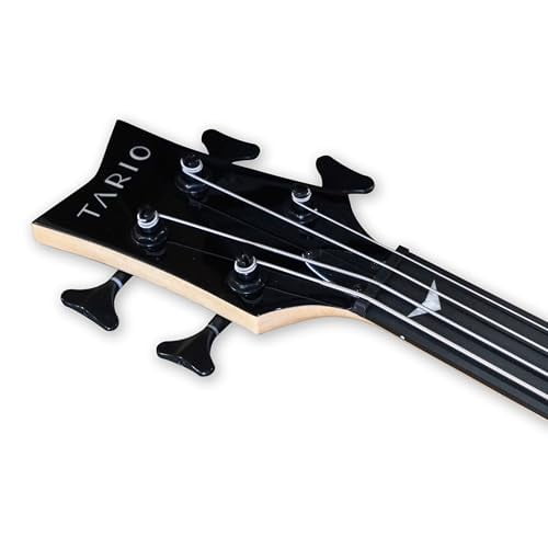 TARIO 4 String Black Fretless Electric Bass, Bolt-on Maple Neck, Poplar ...