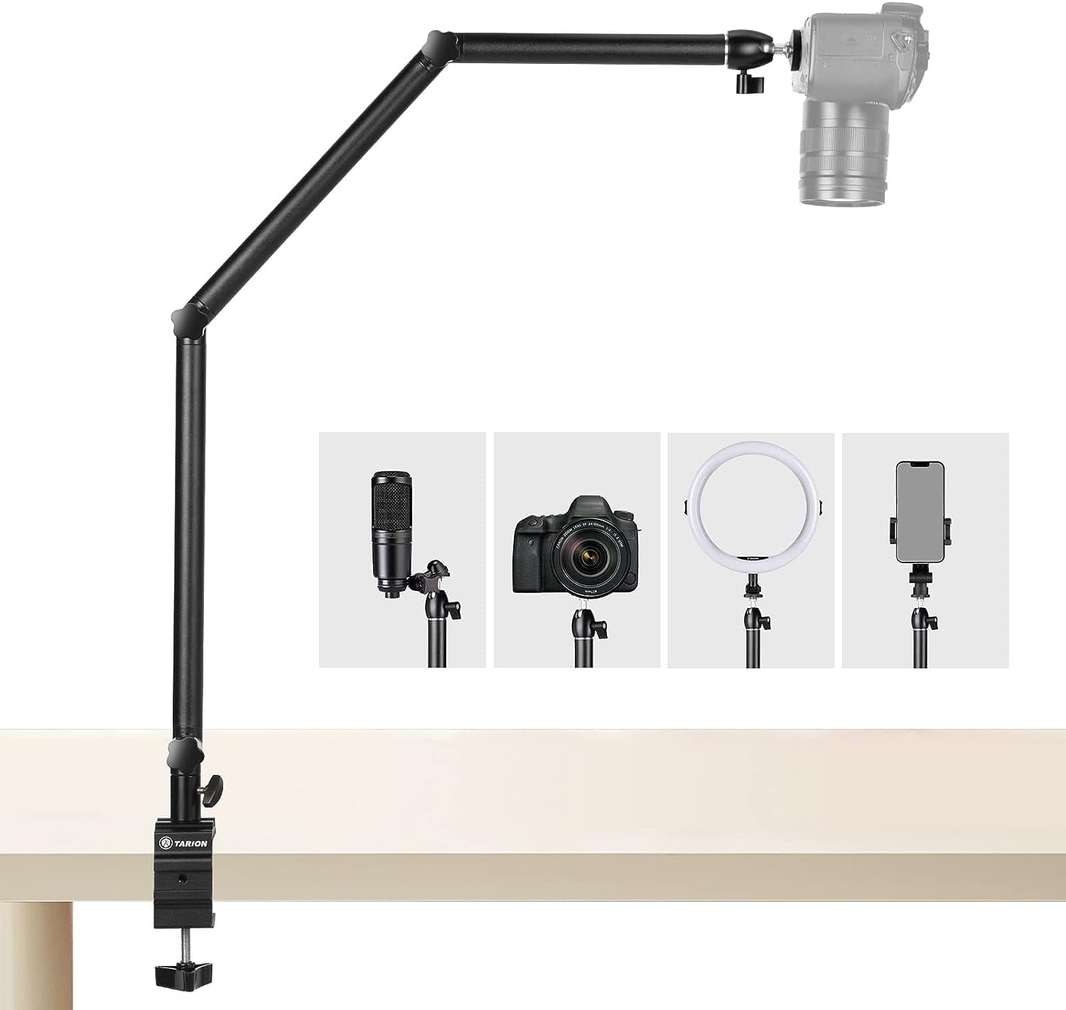 TARION Camera Desk Mount Stand Overhead Camera Mount Solid Table Arm ...