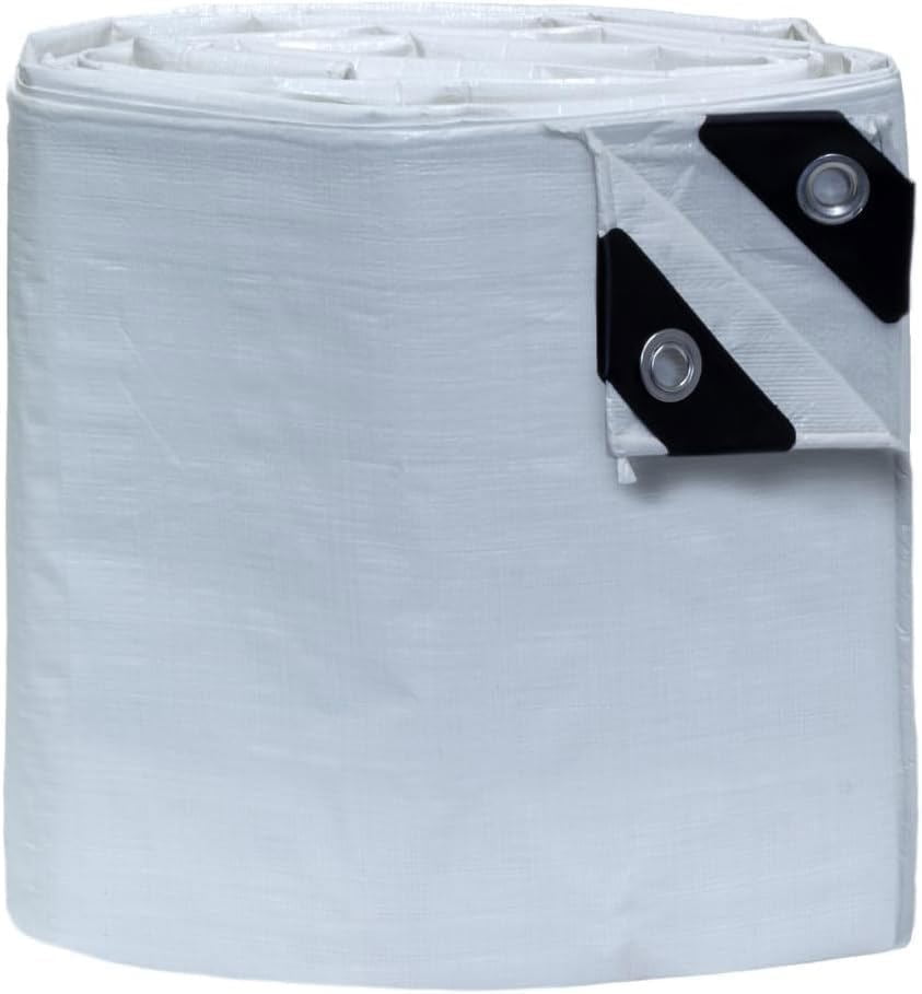 TARP SUPPLY Inc. 24' x 24' White Poly Tarp – 8 Mil Waterproof Tarpaulin ...