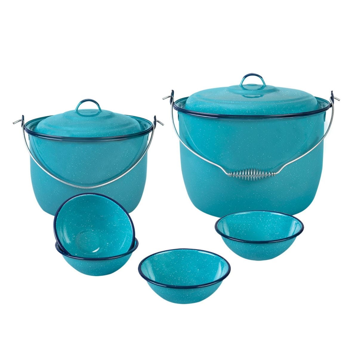 Cinsa 8-Piece Enamel Steel Stock Pots (14 & 8 Quart) with Lids ...