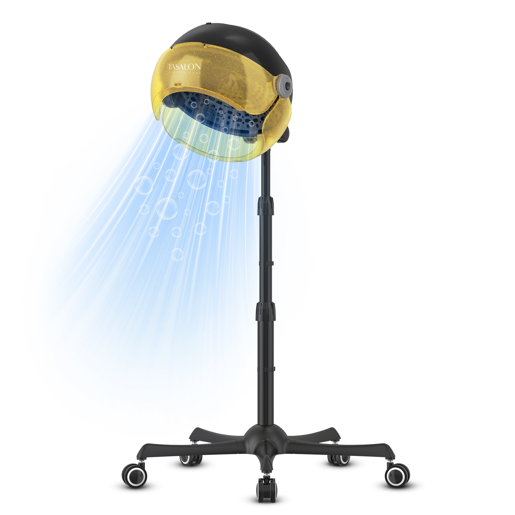 TASALON 1875W Ionic Hood Hair Dryer with Adjustable Stand, 3 Temperature Settings, Rolling ...