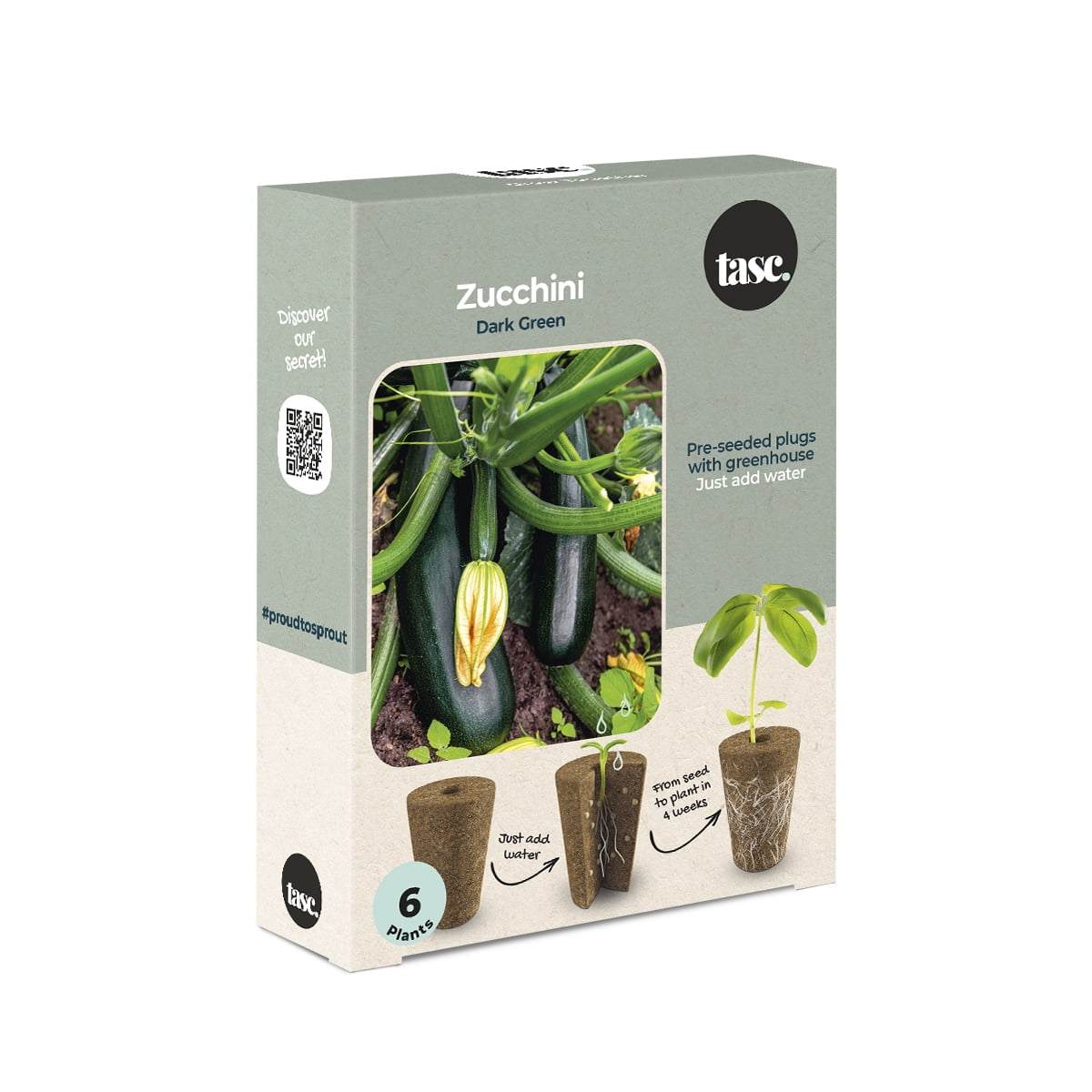 TASC Pre-Seeded Zucchini Plugs with Greenhouse (Count, 6 Seed Plugs ...