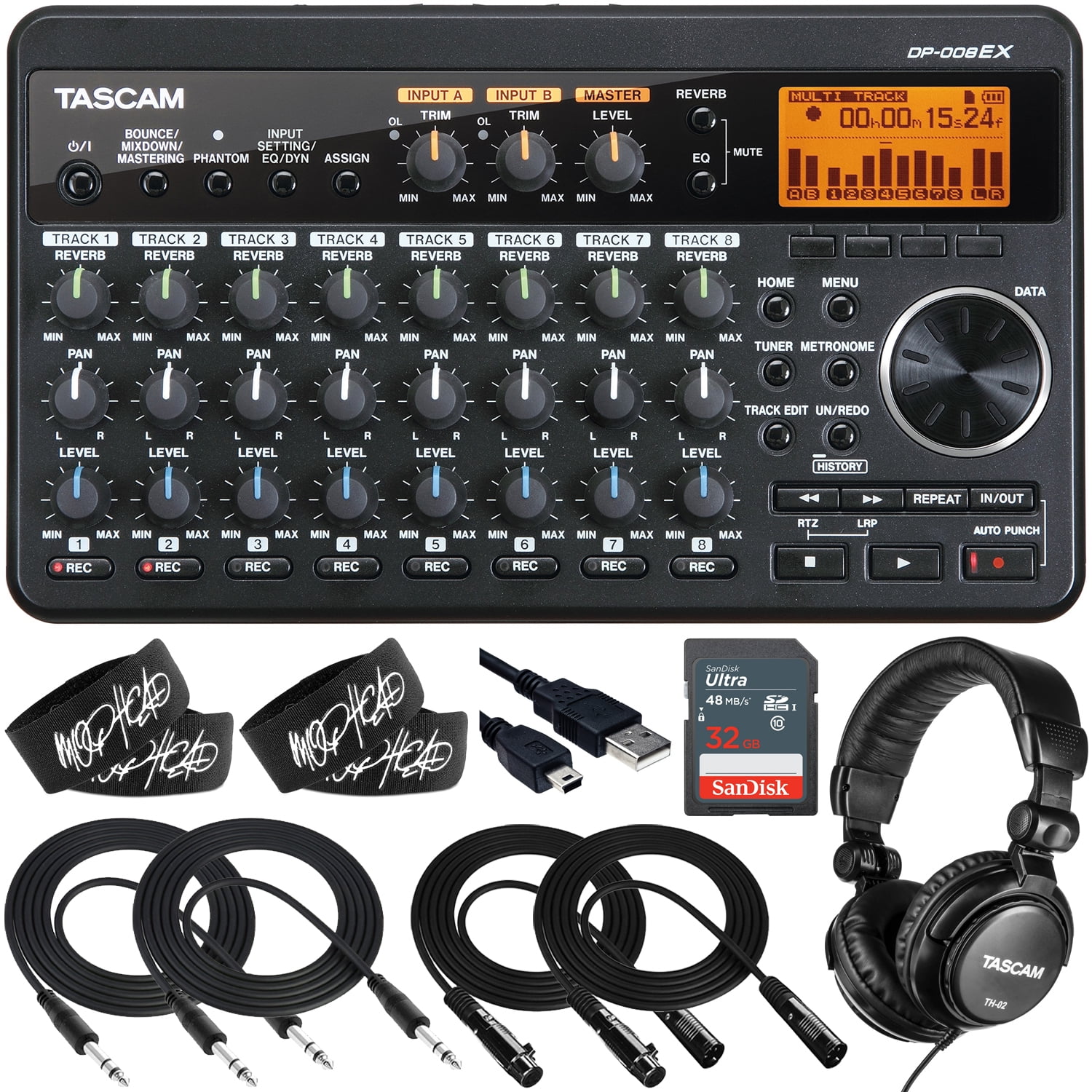 TASCAM DP-008EX Compact 8-Track Digital Pocketstudio Multitrack ...