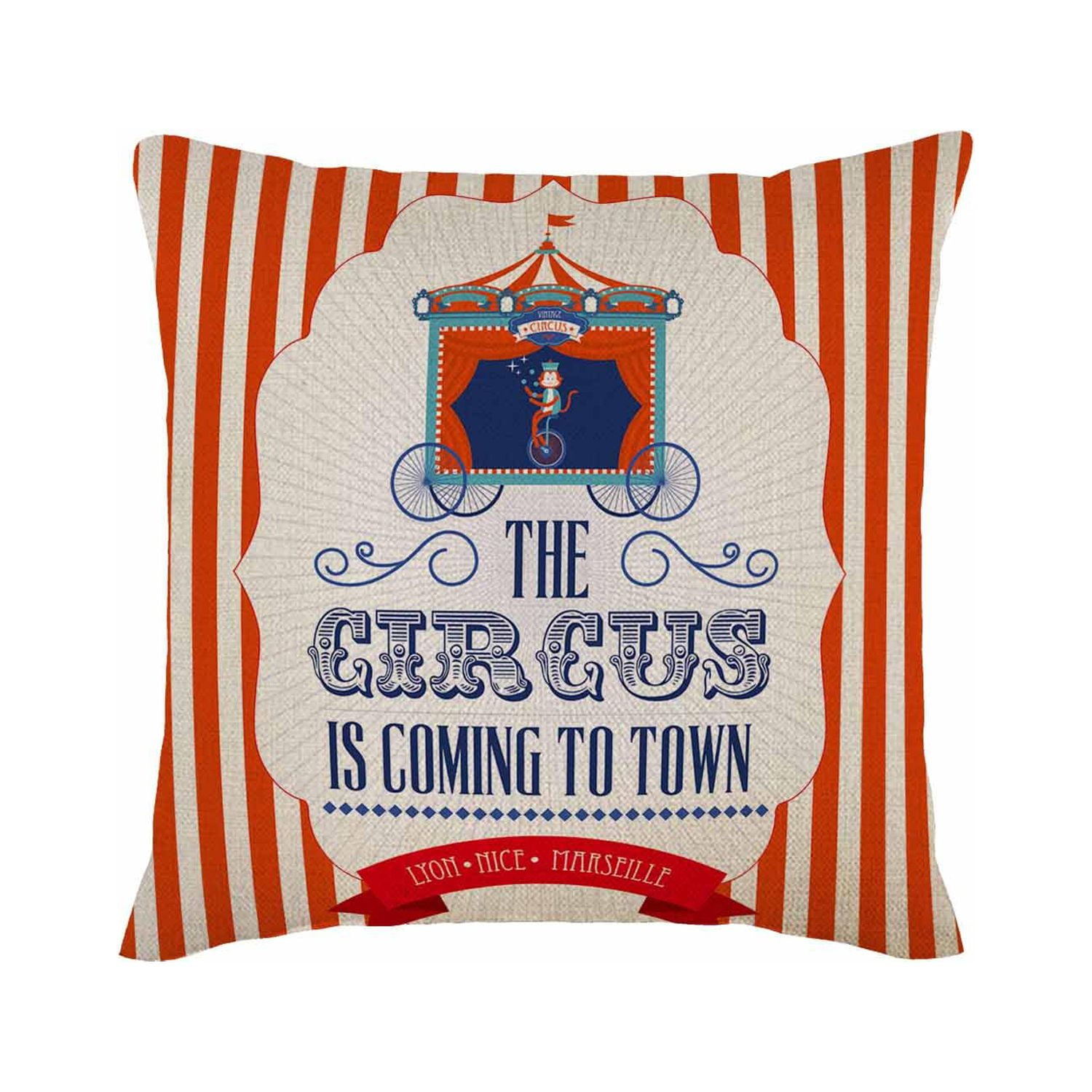 TASDANA Vintage Fun Fair EC36 Throw Pillow Cover Carnival Circus Poster ...