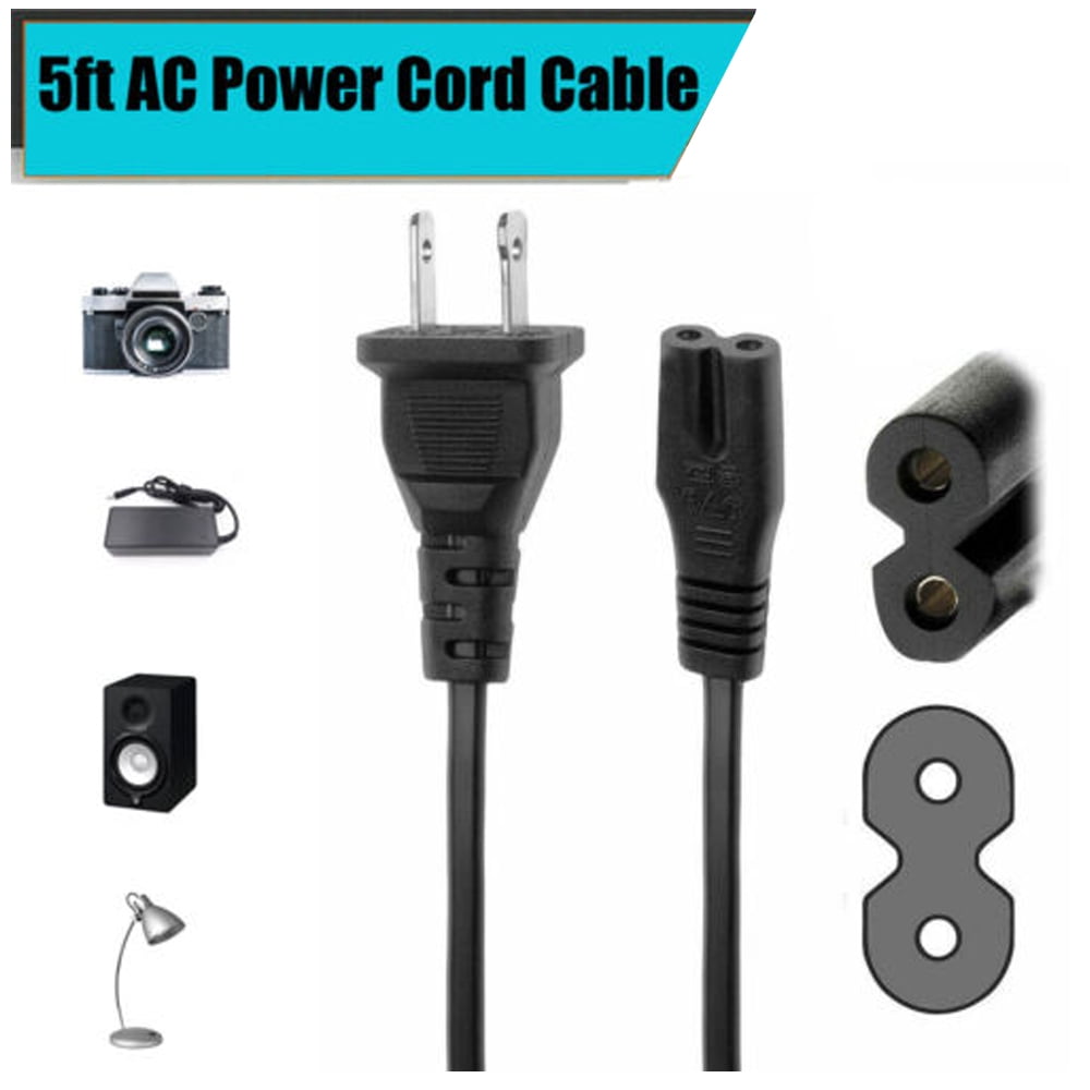 TASHHAR 2 Pack AC Power Cord Cable 5FT for PS4 & PS3 PS2 Super Slim ...