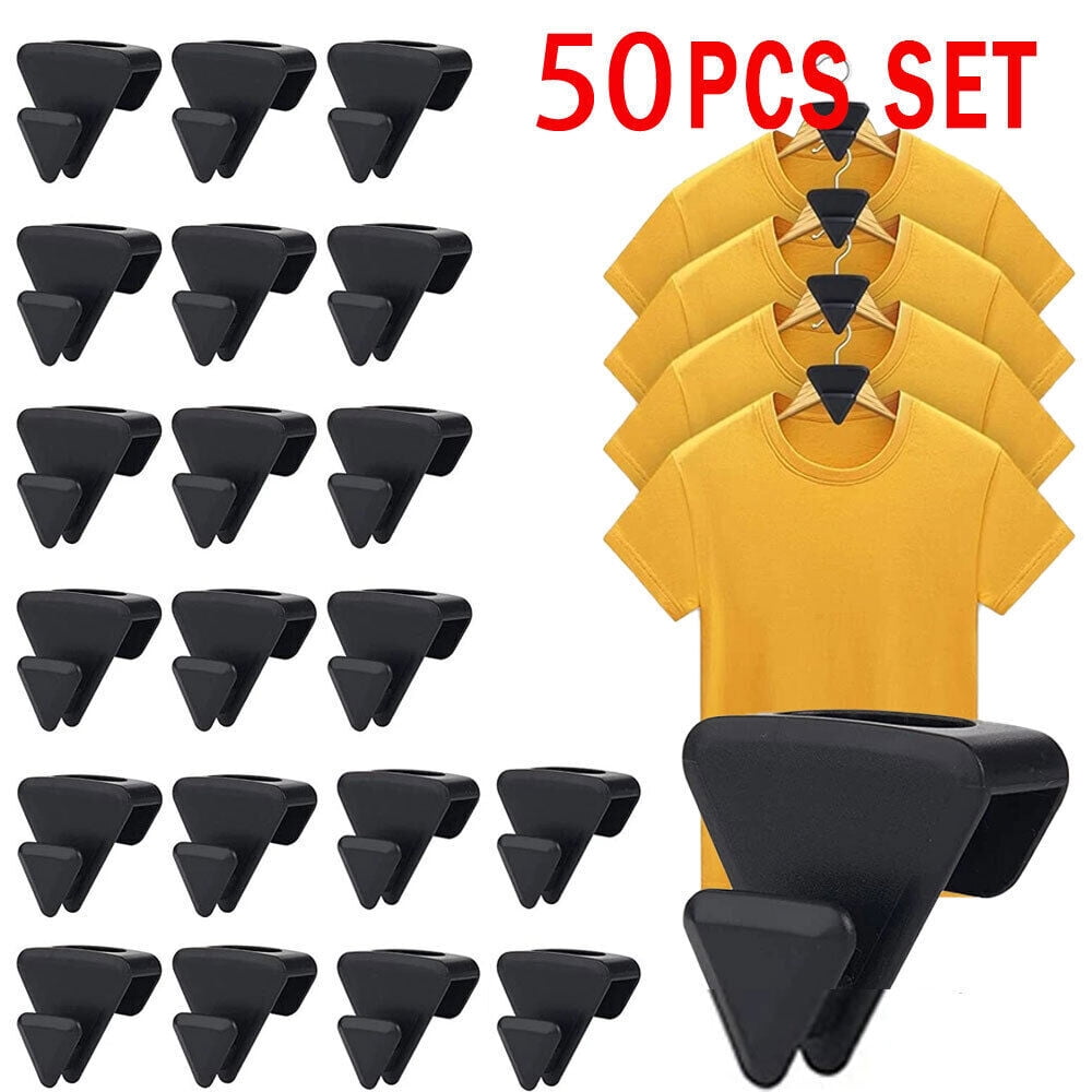 TASHHAR 50PCS Clothes Hanger Connector Hooks Closet Organizer Space ...