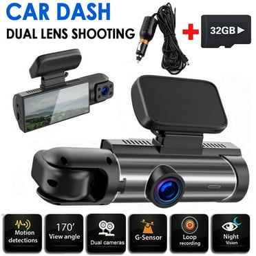 TekDeals Auto Dash Cam Recorder, 2.4'' Full HD 1080P, Front/Rear Camera ...