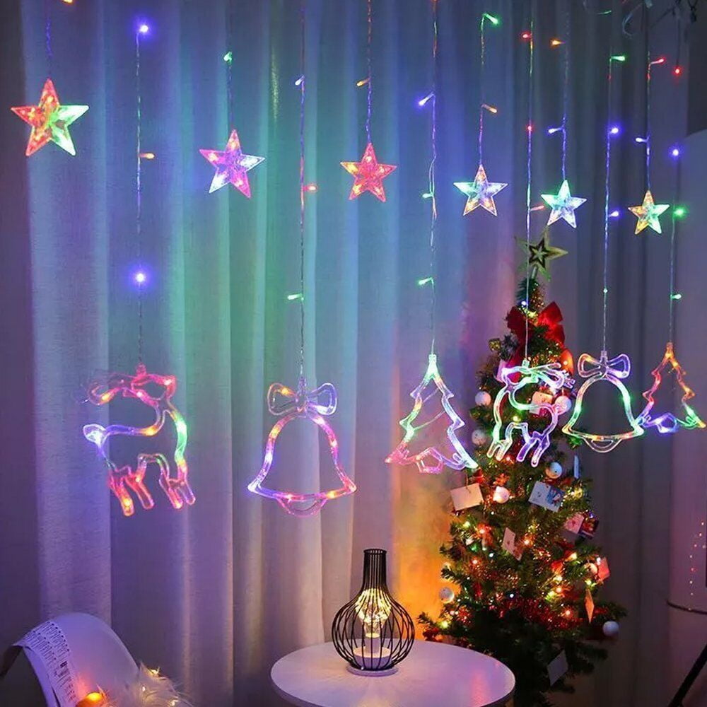 TASHHAR Christmas Lights 138 LED Window Curtain String Fairy Light ...
