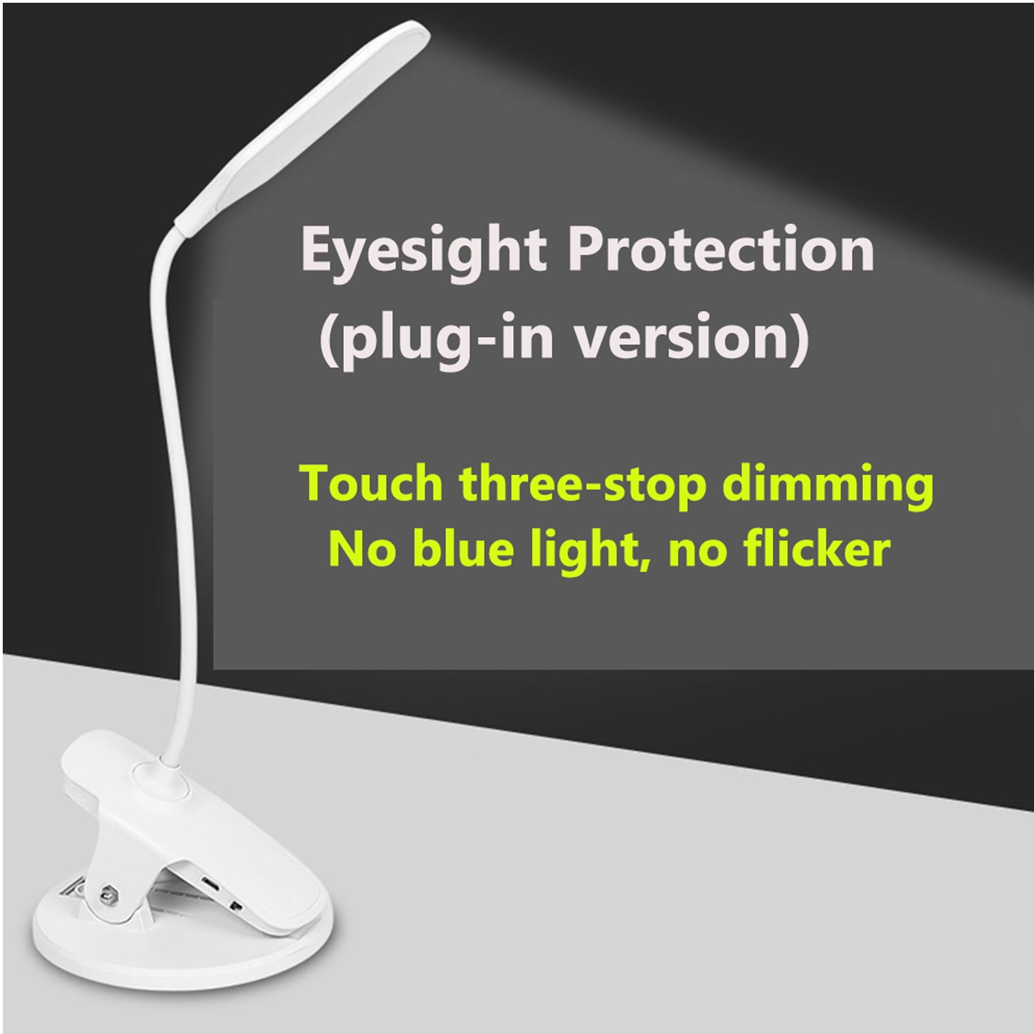 TASHHAR Clip Book Light Rechargeable With 3 Speeds Brightness Flexible ...