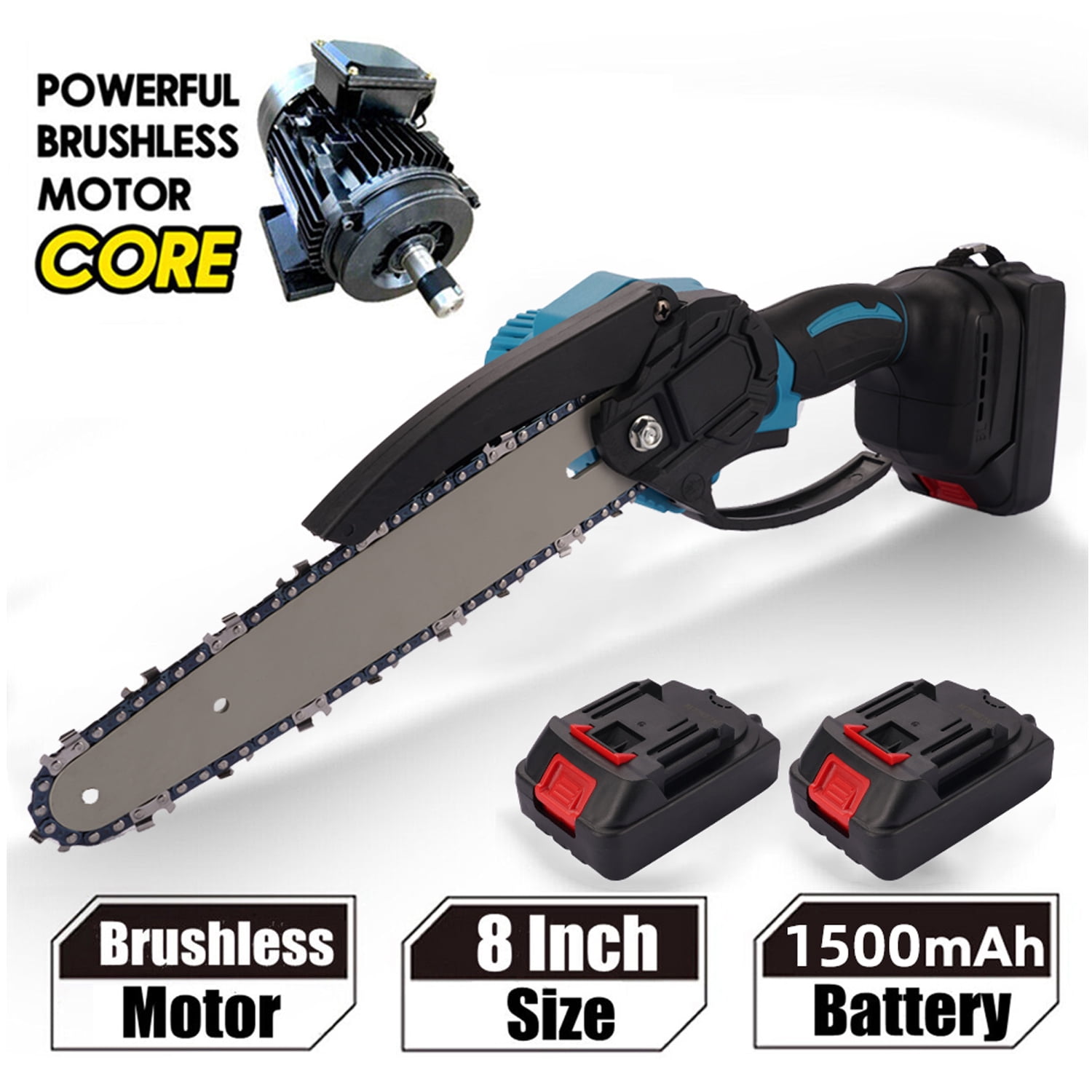 TASHHAR Electric Chainsaw 8 Inch 24V Battery Powered Outdoor Wireless ...