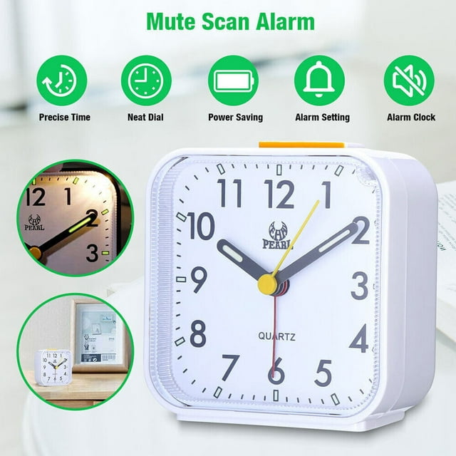 TASHHAR LED Desk Alarm Clock Nightlight Snooze Quiet Non Ticking ...