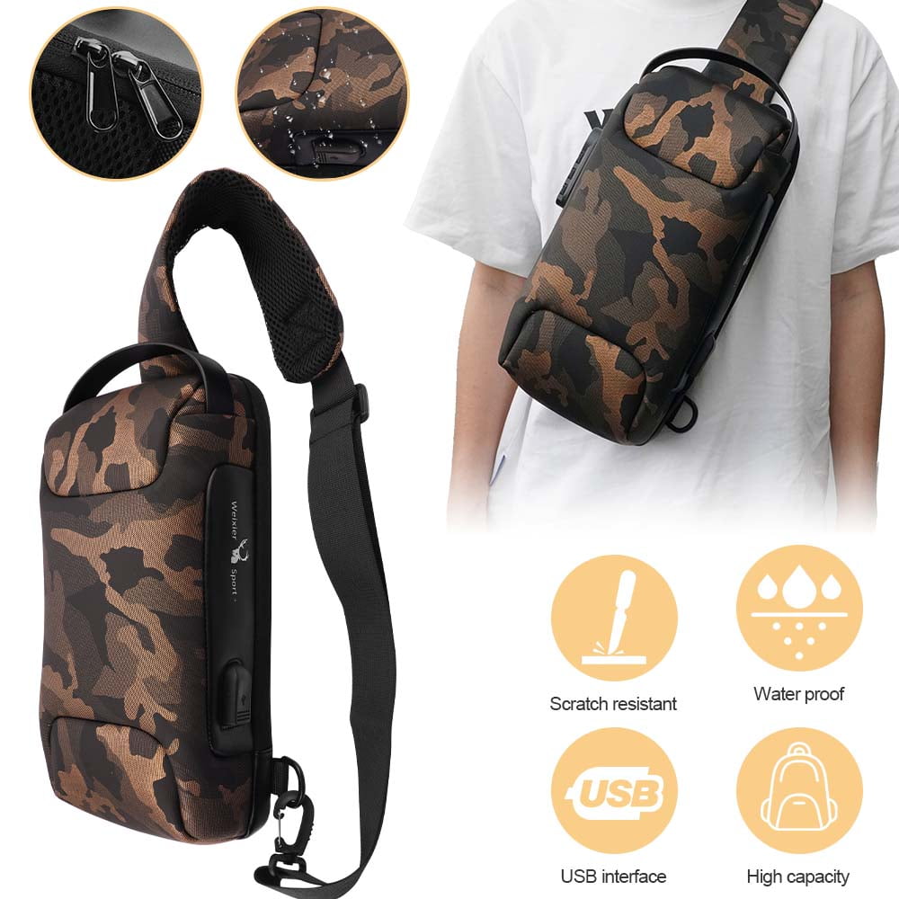 TASHHAR Men's Sling Backpack Waterproof Anti-Theft Shoulder Crossbody ...