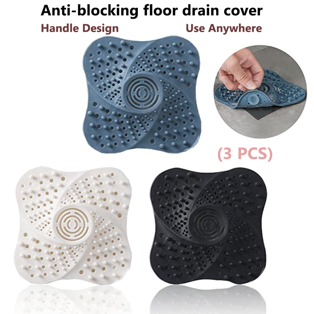 TASHHAR Shower Drain Hair Catcher 3 Pack, Durable Anti-Clogging Sink ...