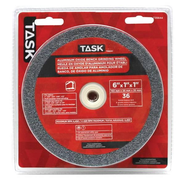 TASK TASK 6 x 1 Aluminum Oxide Grinding Wheel with 1 arbour hole - 36 ...