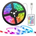 TASMOR 5M USB Powered LED Strip Light, RGB, Music Sync, 4 Modes, 16 ...