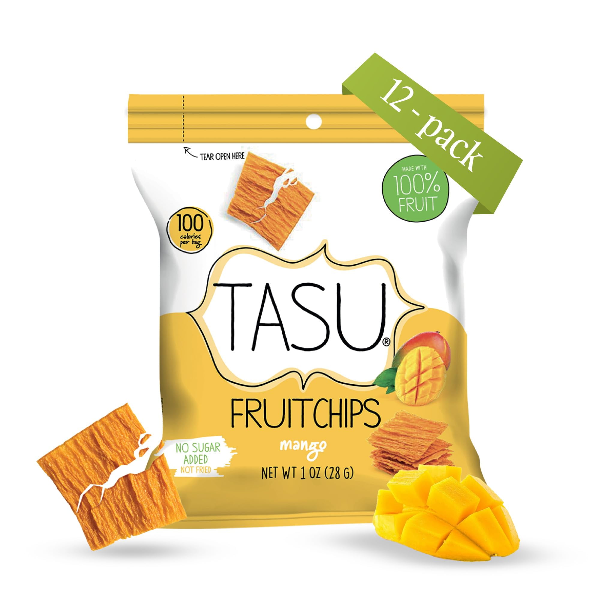 TASU Mango Dried Fruit CCF19 Chips - 100% Natural, Snacks for Kids & Adults, Vegan, Gluten-Free ...