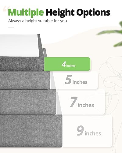 TATAGO 4 Inch Box Spring Queen, Metal Mattress Foundation, Queen Box ...