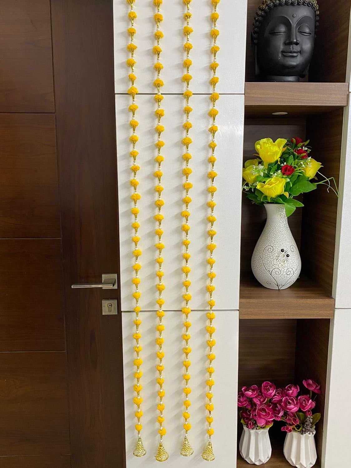 TATHAGATA Collections Handmade Yellow Golden Moti and White Pearl for ...