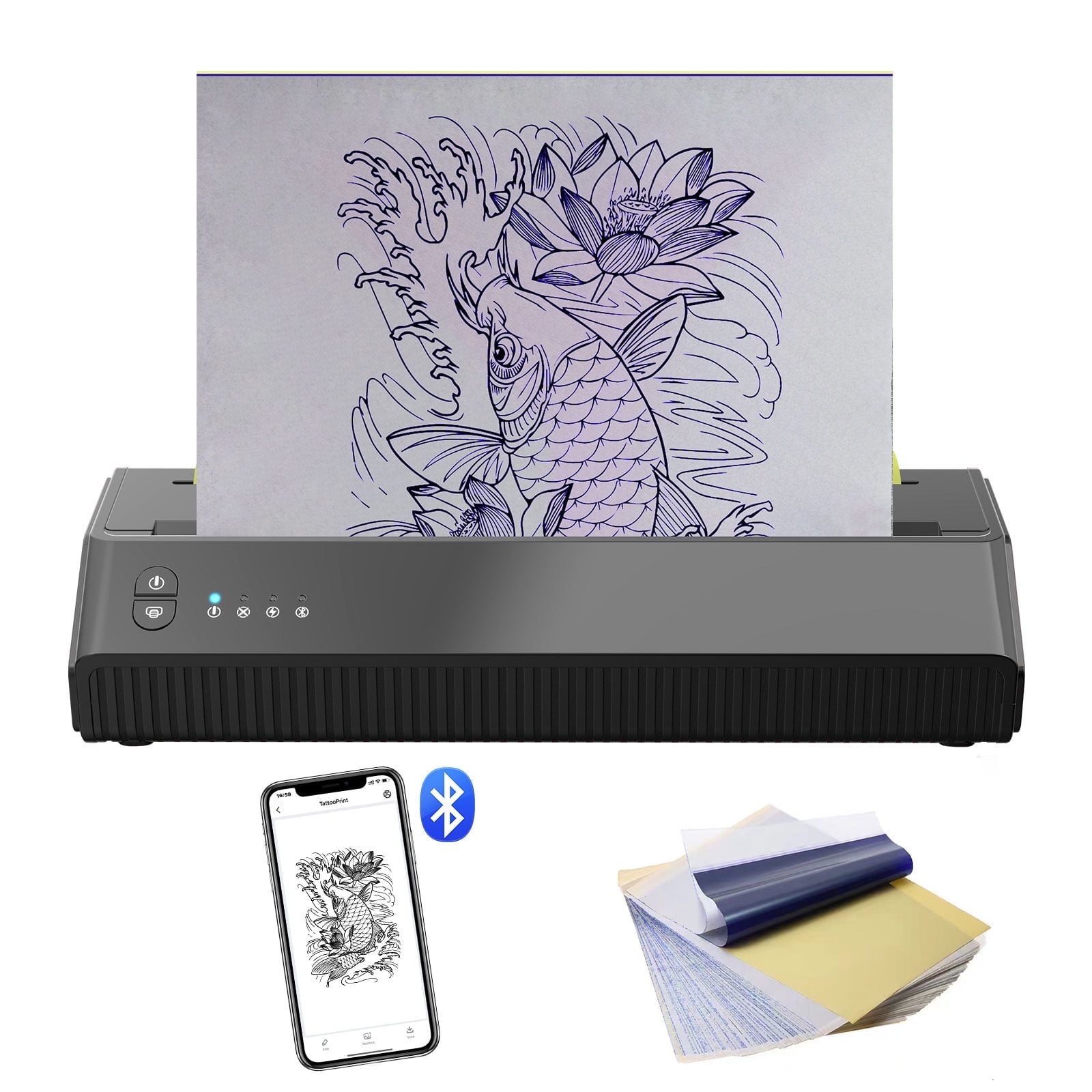 TATOPRT Bluetooth Tattoo Stencil Printer, Temporary Tattoo Transfer ...