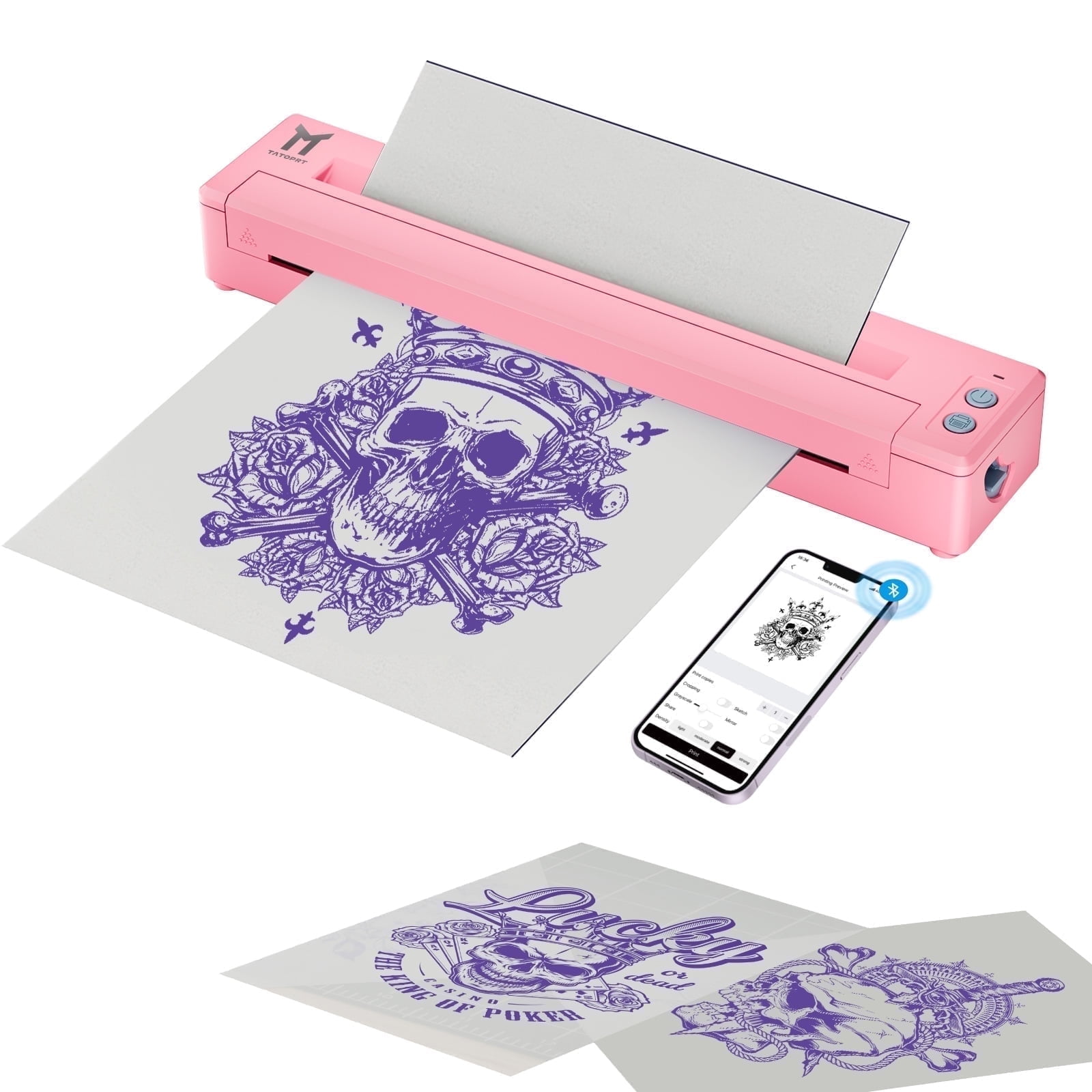 TATOPRT P19 Tattoo Stencil Printer, Thermal Bluetooth Wireless Portable ...