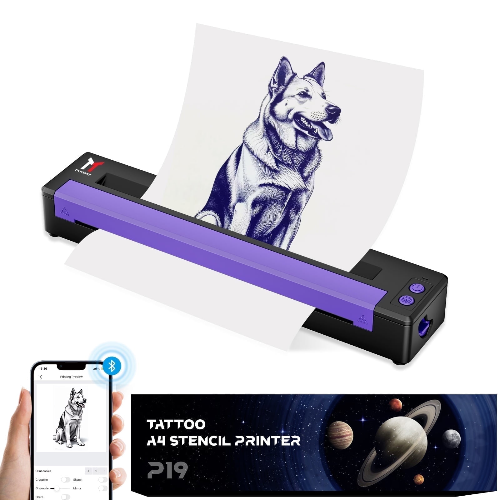 TATOPRT Tattoo Stencil Printer Wireless Thermal Bluetooth Portable ...