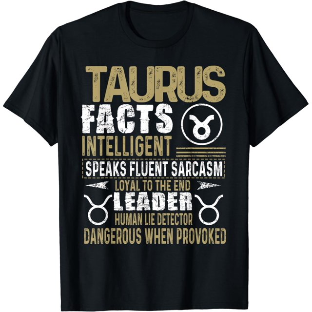TAURUS Facts Zodiac Sign Shirt Birthday Gift April & May - Walmart.com