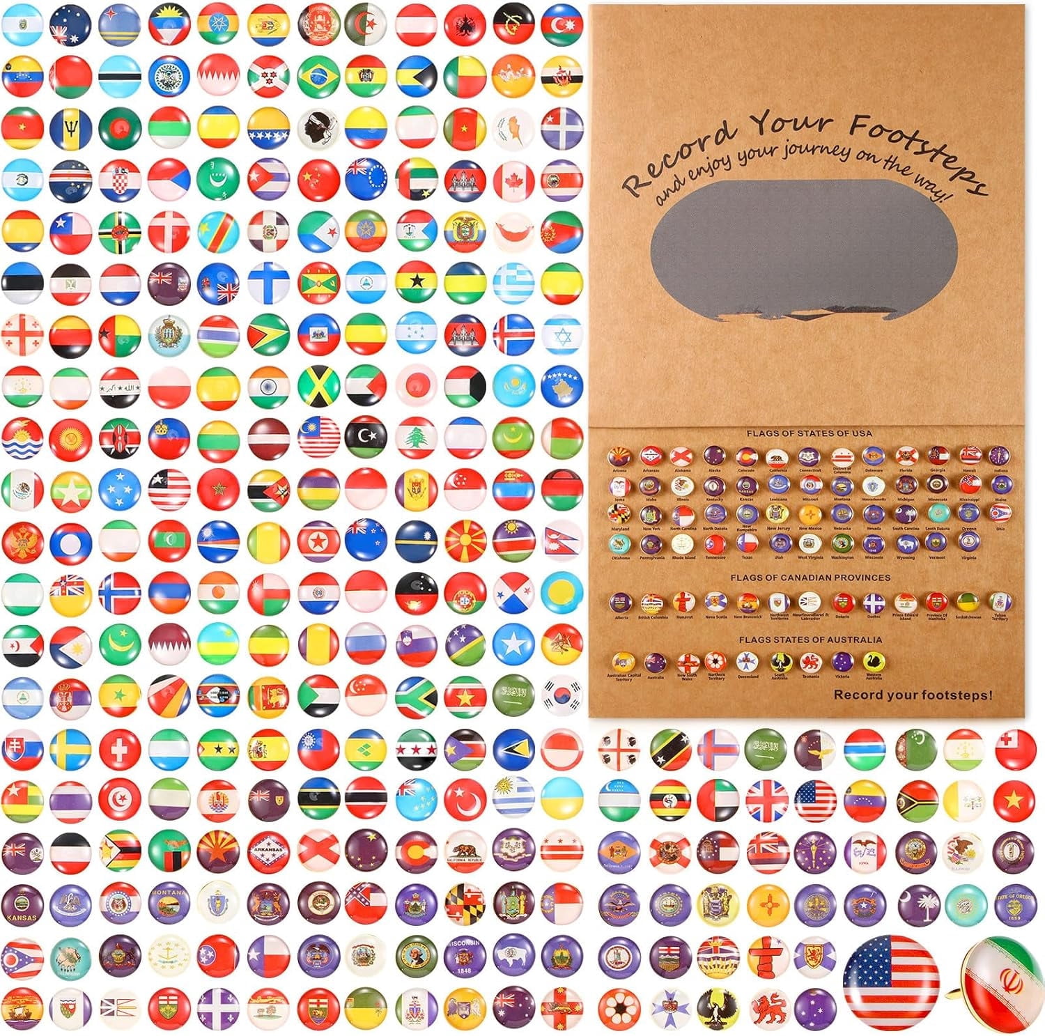 TAVENE 289 Pcs National Flag Push Pins for Map, Creative World Map ...
